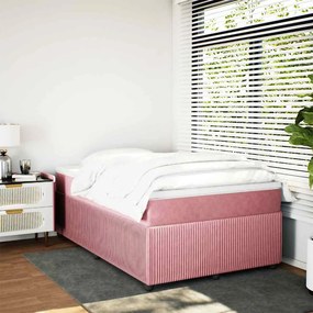 Box spring postel s matrací růžová 120x190 cm samet 3285631