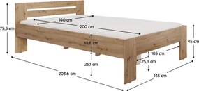 Postel BASIS, 140x200, dub artisan Kondela 0000402515