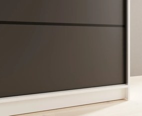 Posuvná skříň s zrcadlem Nico 180 bílá – černá