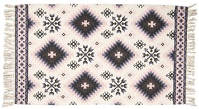 Bavlněný koberec s barevnými ornamenty a třásněmi – 140x200 cm