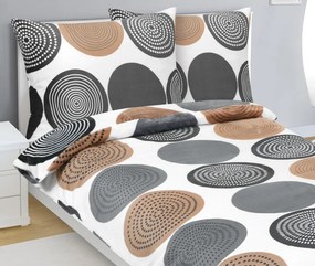 Bellatex Mikroflanelové povlečení Béžová,Hnědá,Šedá 140x200 cm, 70x90 cm