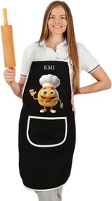 Kuchyňská zástěra Burger EMI, černá