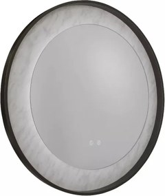 Searchlight 96060BK Stmívatelné kulaté zrcadlo s LED, MARBLE IP44, dotykový spínač, CCT 2700K-4000K, ČERNÉ