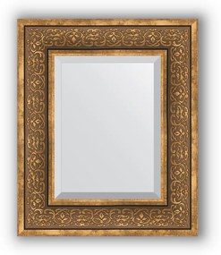 Zrcadlo s fazetou v rámu, bronzový monogram