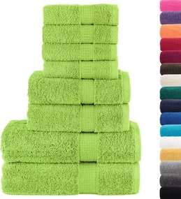 8dílná sada ručníků Premium SOLUND jablkově zelená 600g/m² 137551