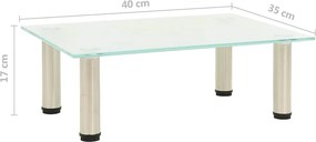 TV stolek mléčný 40 x 35 x 17 cm tvrzené sklo 322759