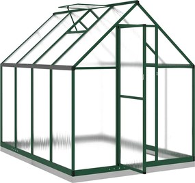 Skleník s podkladovým rámem zelený 224 x 169 x 202 cm hliník 3266324
