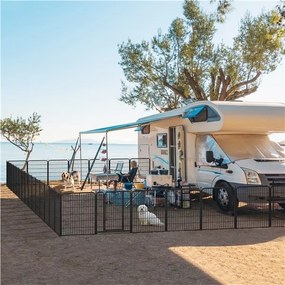 Sada 2 ks – Ohrádka pro psy Yaheetech – černá (267490360938)
