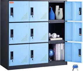 kovová skříňka pro zaměstnance, 9 dveřová úložná skříň se slotem na karty