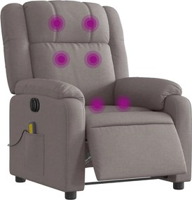 Elektrické masážní polohovací křeslo taupe textil 3205198