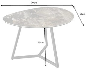 Keramický konferenční stolek Paquita 70 cm taupe mramor