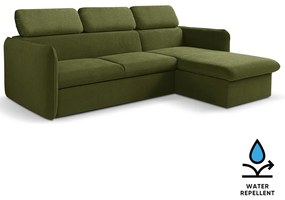 Malá sedací souprava SLIM | 235x179 cm | PRAVÁ | 39 tmavě zelená | rozkládací + úložný prostor
