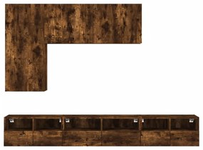 5dílná obývací stěna kouřový dub kompozitní dřevo