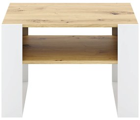 Konferenční stolek, dub artisan/bílá, CARA 2
