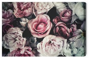 Obraz Růžové Květy Ve Stylu Vintage Nedostatek Nedostatek Plátno Canvas 90x60