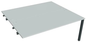 Dvojstůl pracovní řetězící rovný 180×160 cm - Hobis Uni USD 1800 R Dekor stolové desky: šedá, Barva nohou: černá