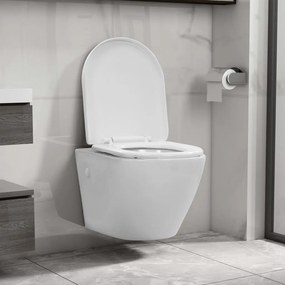 Závěsné WC bez okraje keramické bílé 145237