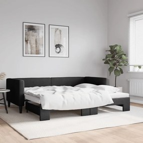 Válenda s přistýlkou černá 90 x 200 cm textil 3196580