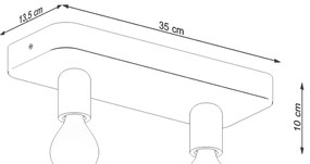 Stropní svítidlo Tavo 2, černé tělo svítidla, beton