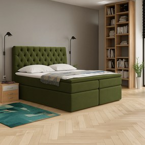 Eka Kontinentální čalouněná postel Luxurious - Cassablanca (200x200 cm) Barva látky Trinity: Černá (Trinity 2316)