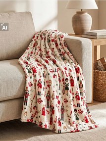 Sinsay - Deka s vánočním vzorem - béžová