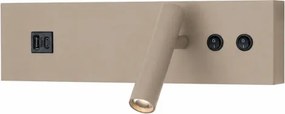 Brilagi-LED Nást. bodové svítidlo s USB portem NOCTIS LED/3W/230V+LED/9W béžová