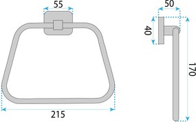 Rea Nico, koupelnový věšák na ručníky, zlatá matná, REA-88083