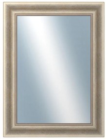 DANTIK - Zarámované zrcadlo - rozměr s rámem cca 60x80 cm z lišty KŘÍDLO velké stříbrné patina (2773)