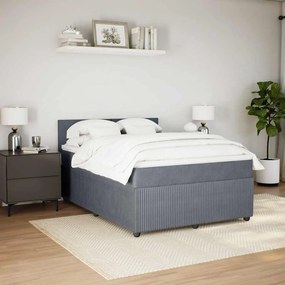 Box spring postel s matrací tmavě šedá 160x200 cm samet 3290077