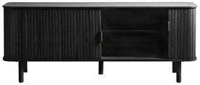 Černý TV stolek v dekoru dubu 160x56 cm Cavo – Unique Furniture