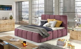 Moderní postel Begie 140x200, růžová Mat Velvet