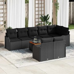 Sada zahradních pohovek 9 ks Černá polyratan 3356140