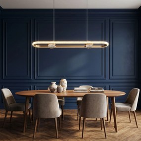 Toolight Toolight, LED závěsné svítidlo 98cm, 120W, 4000K, 5000lm, G159-CP, zlatá lesklá, OSW-06411