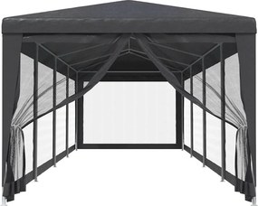 Party stan s 10 síťovanými bočnicemi antracitový 3 x 12 m HDPE 319249
