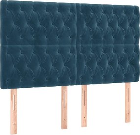 Box spring postel s matrací tmavě modrá 140x200 cm samet 3132865