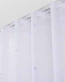 Záclona na řasící pásce Wave barva bílá látka poloprůhledná, pletený vzor, vzorované