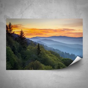 Plakát - Úsvit nad lesem (60x40 cm) - PopyDesign