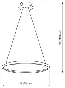 LED Lustr na lanku ROTONDA LED/27W/230V zlatá