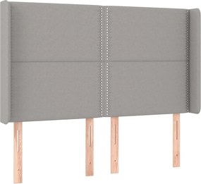 Box spring postel s matrací a LED světle šedá 140x200 cm textil 3138797