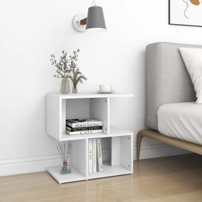 Noční stolek bílý 50 x 30 x 51,5 cm dřevotříska - Default Title