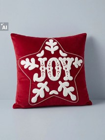 Sinsay - Vánoční dekorativní povlak na polštář s nápisem Joy - červená