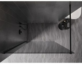 Mexen Kioto-X, sprchová zástěna 120 x 200 cm, 10mm šedé sklo, černý profil, 800-120-101-70-40-X