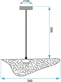 Toolight Toolight, stropní svítidlo 1xE27 APP1468-1CP, černá-zlatá matná, OSW-02445