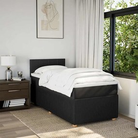 Box spring postel s matrací černá 90x200 cm textil 3289641