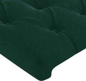 Čelo postele s LED tmavě zelené 83 x 16 x 118/128 cm samet 3124417