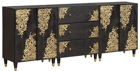 Sada koupelnových skříněk 3 ks 180 x 33 x 75 cm Černá 3310158