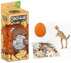 Puzzle 30 dílků dino + vejce s kostrou dinosaura