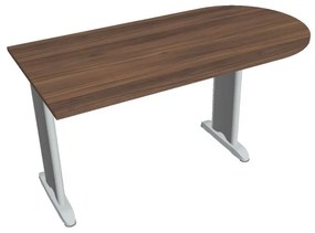Stůl jednací oblouk 160 cm - Hobis Flex FP 1600 1 Dekor stolové desky: ořech, Barva nohou: Stříbrná