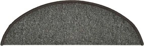 Schodové rohože 15 ks 56 x 17 x 3 cm tmavě šedé, půlkulaté 322368
