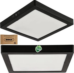 LED stropní svítidlo pro přisazenou montáž 24W 2640lm 4000K Černý čtverec